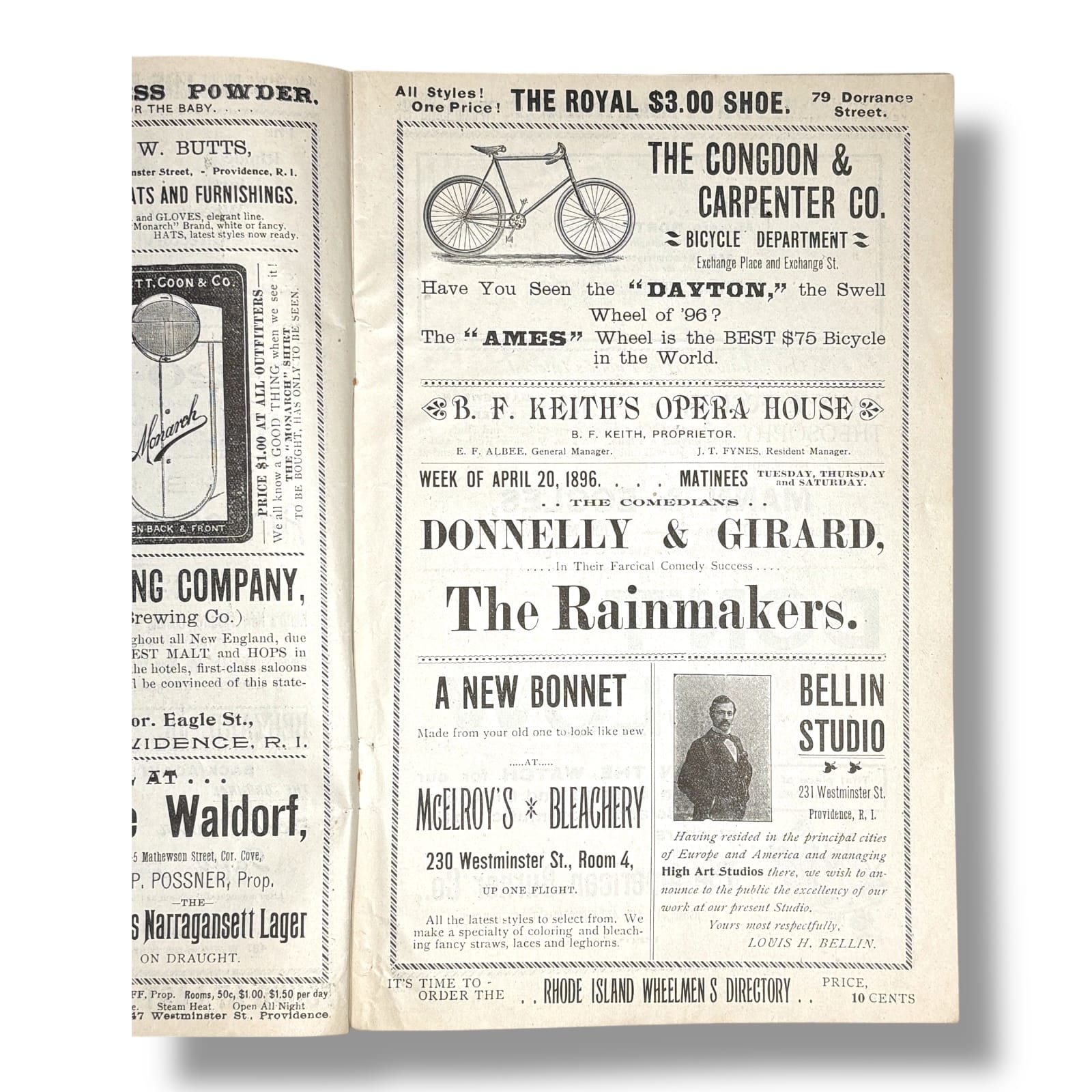 1896 Providence RI B. F. Keith’s Opera House Theatre Program The ...